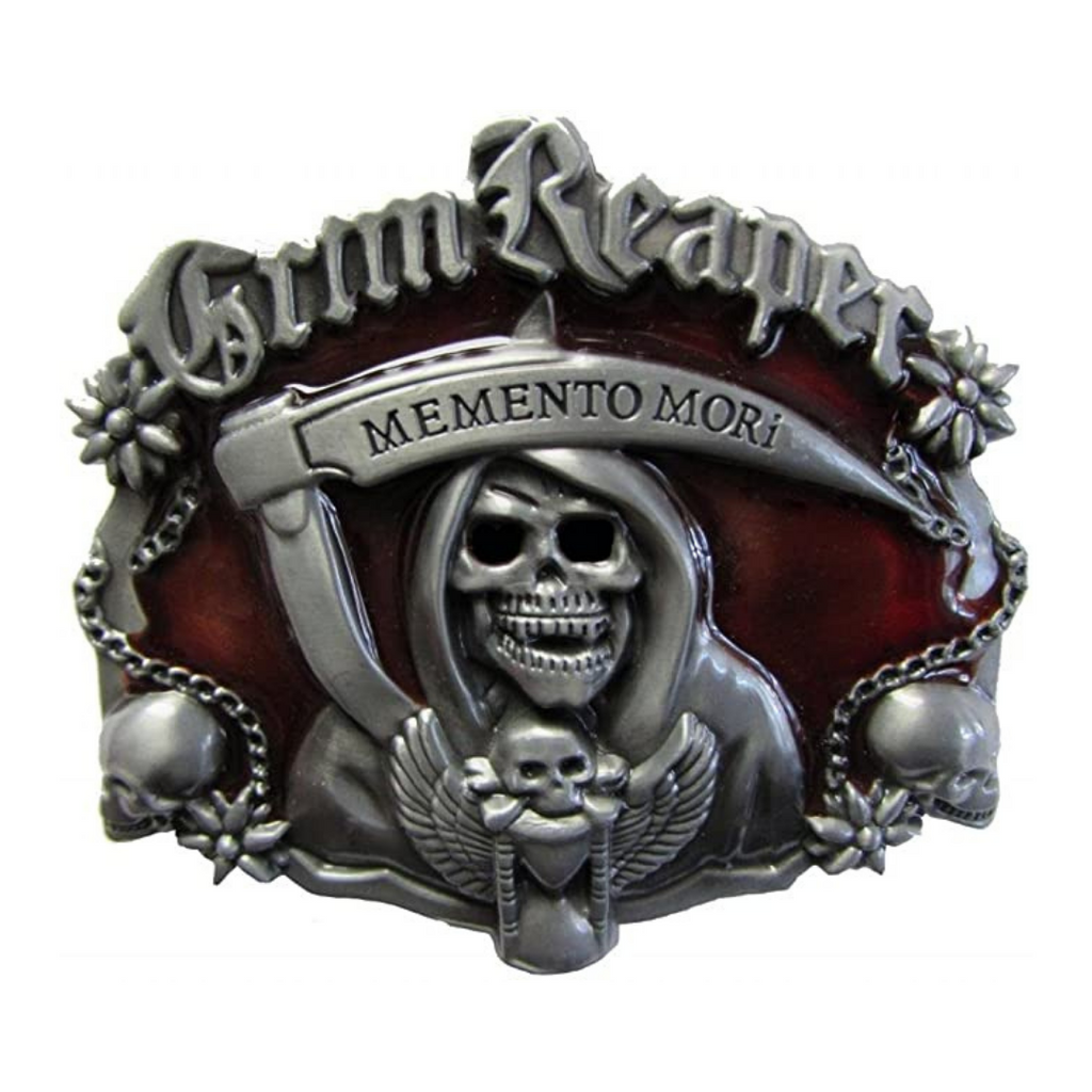 Grim Reaper Memento Mori Skull Belt Buckle – espnman